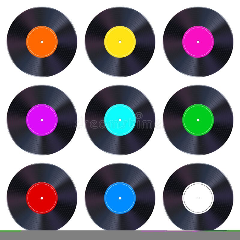 Set Different Color Vinyl Records Stock Illustrations – 6 Set Different ...