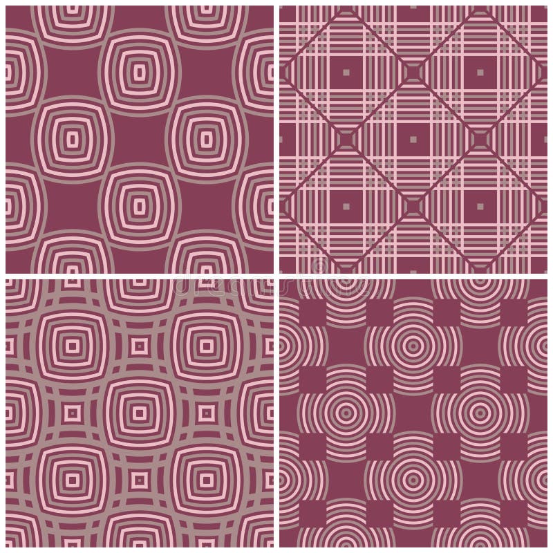 Set of Violet Seamless Backgrounds with Geometric Patterns Stock Vector ...