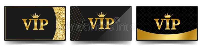 Set of VIP golden cards stock vector. Illustration of business - 258987535