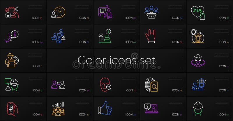 Set of Vip Table, Foreman and Builder Warning Line Icons. for Design ...