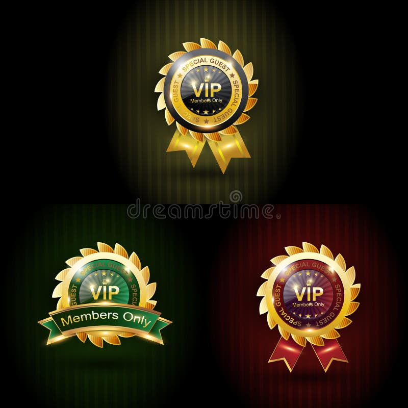 Set vip with three color stock vector. Illustration of celebrity - 38381969