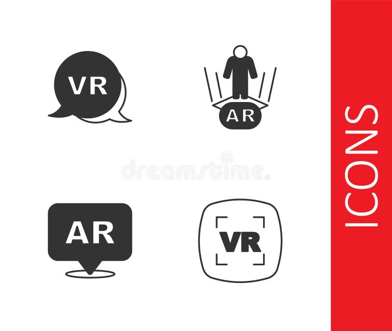 Set Virtual Reality, Augmented AR and Icon. Vector Stock Vector ...