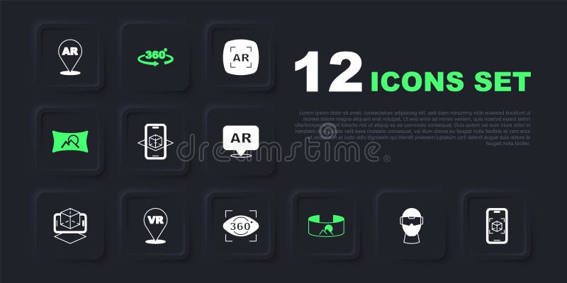 Set Virtual Reality Glasses, 3d Modeling, 360 Degree View, Wide Angle ...