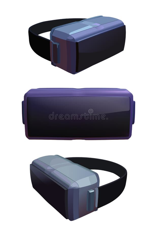 Set Virtual Reality Glasses in Perspective. Vector Illustration Stock ...