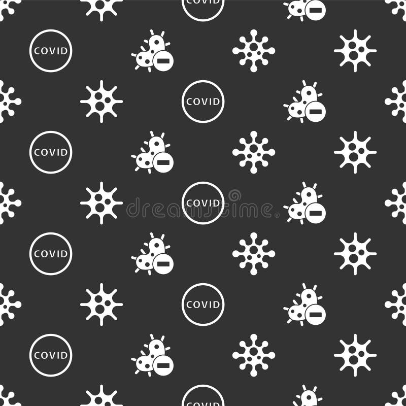 Set Virus, Virus, Corona Virus Covid-19 and Negative Virus on Seamless ...