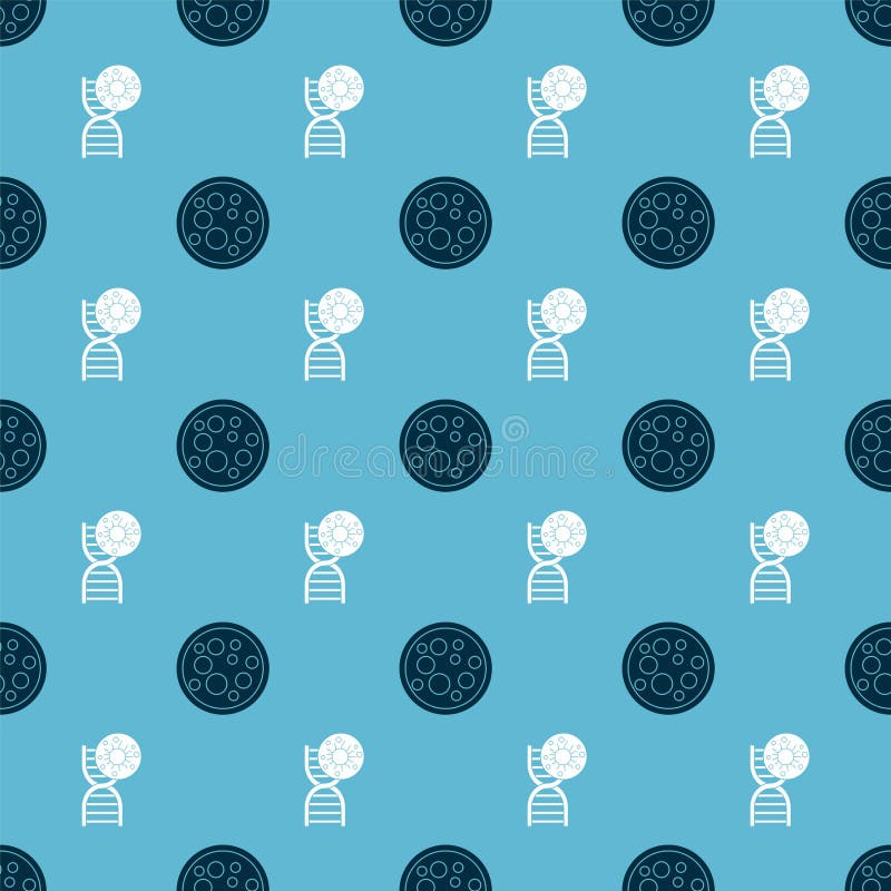 Set Virus and DNA Symbol and Virus on Seamless Pattern. Vector Stock ...