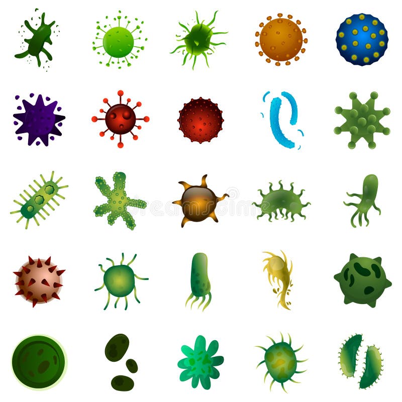 Set of virus icons stock vector. Illustration of bacteria - 180564099