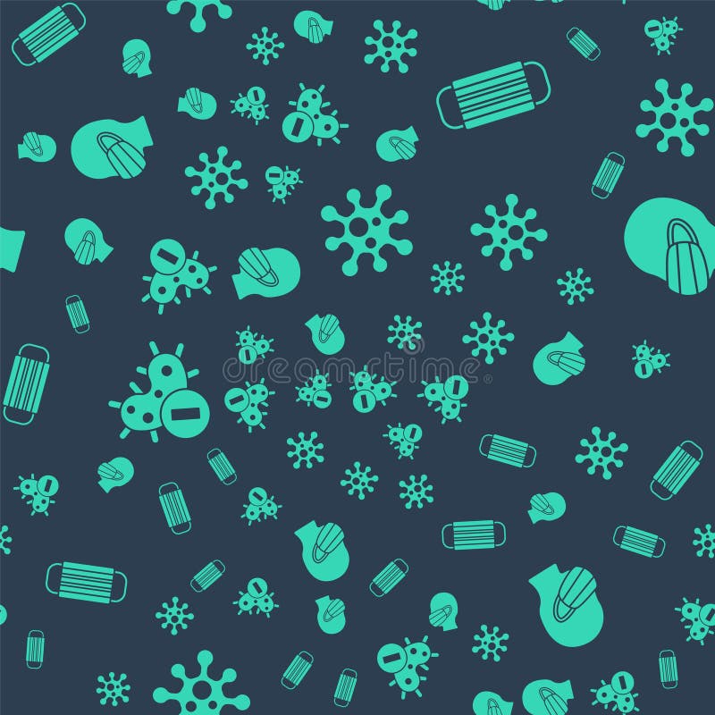 Set Virus, Medical Protective Mask, Negative Virus and Face in a ...