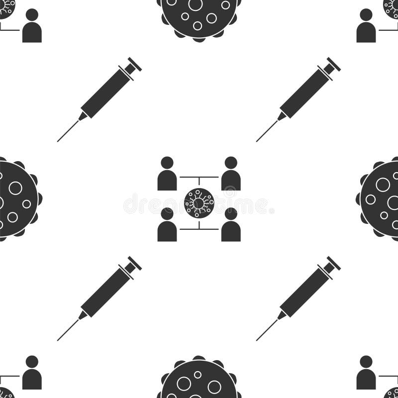 Set Virus, Virus Spread and Syringe on Seamless Pattern. Vector Stock ...