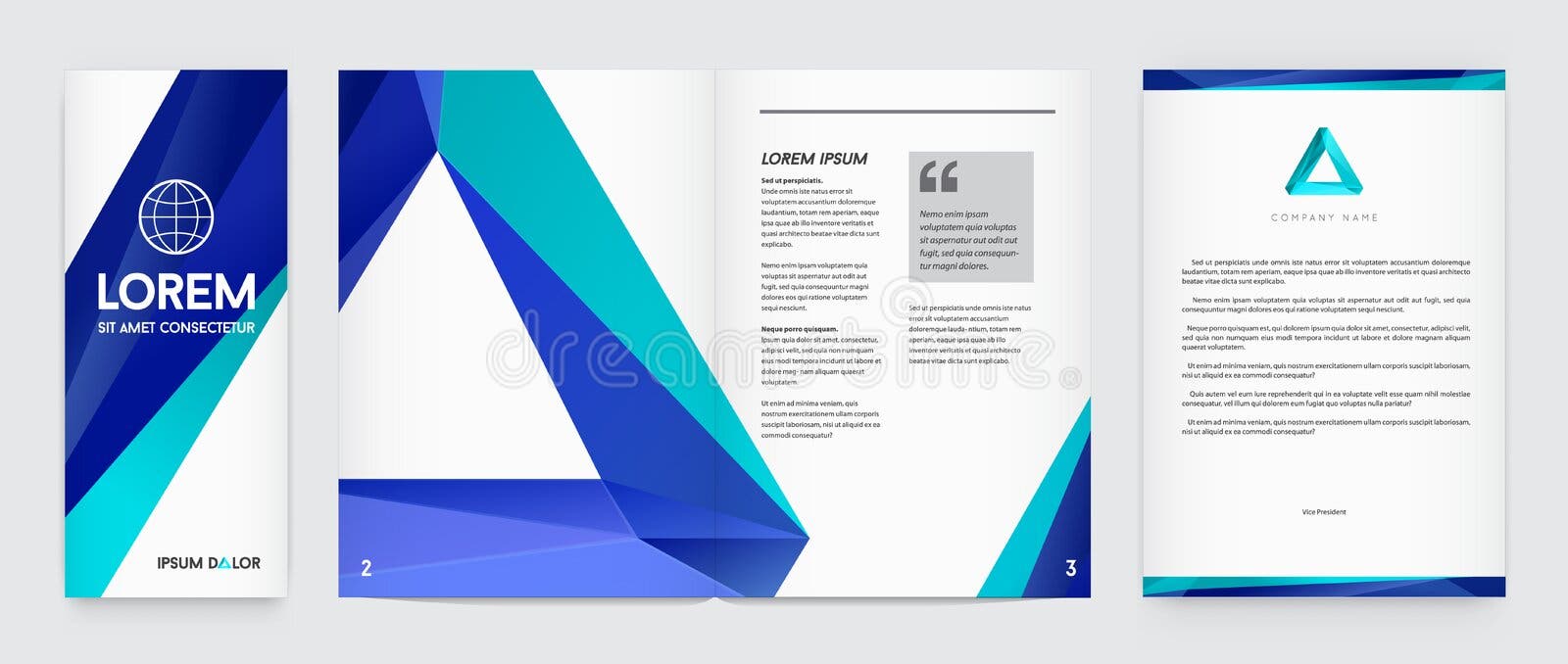 Visual Identity with Letter Logo Elements Polygonal Style Letter Stock ...
