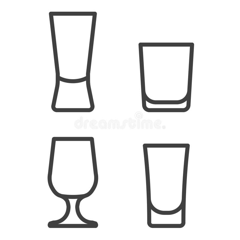 Set of Vodka Drinking Glass Stock Vector - Illustration of vodka ...