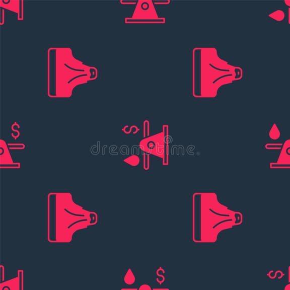 Set Volcano and Oil Money on Seamless Pattern. Vector Stock Vector ...