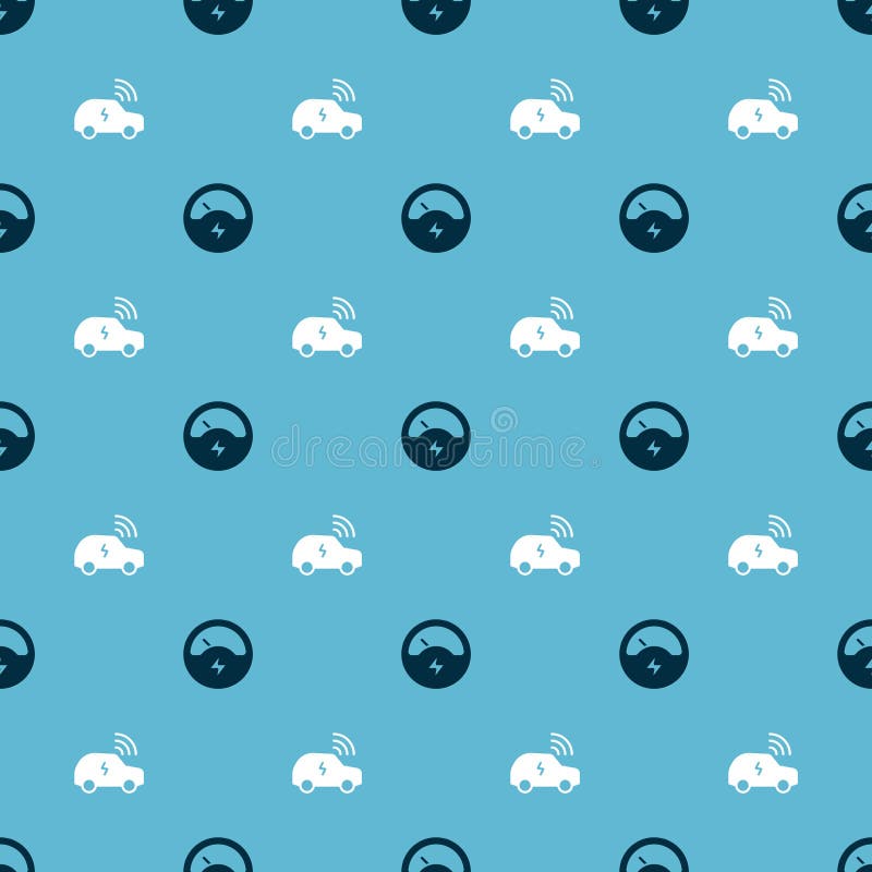 Set Voltmeter and Smart Car System on Seamless Pattern. Vector Stock ...