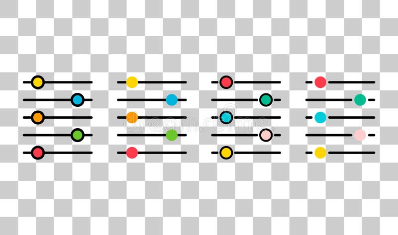 Set of Volume Mixer Icon, Filter Sound Symbol Button, Switch Sign ...