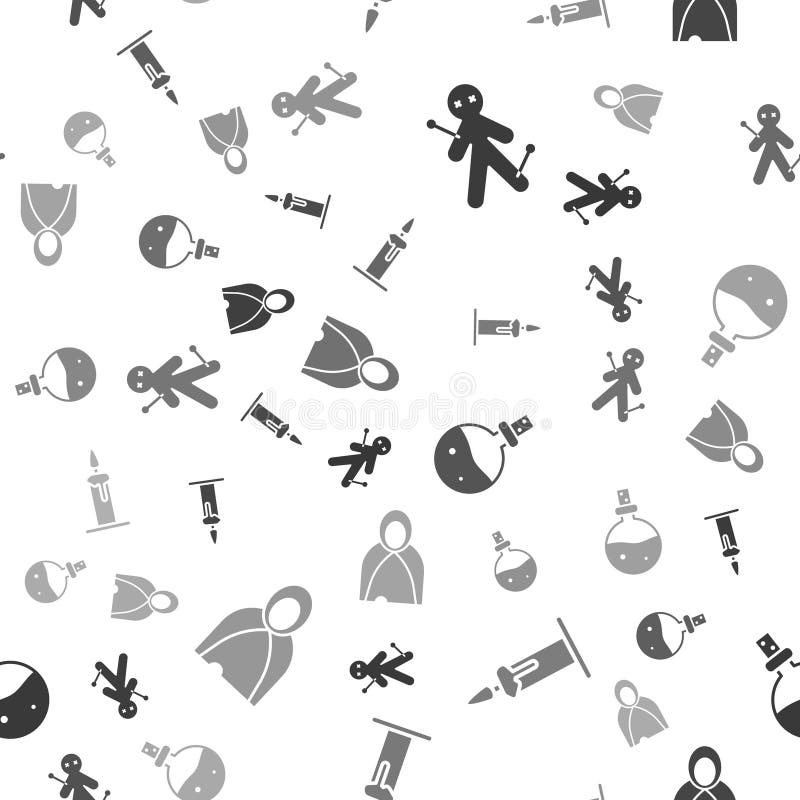 Set Voodoo Doll, Burning Candle in Candlestick, Bottle with Love Potion ...