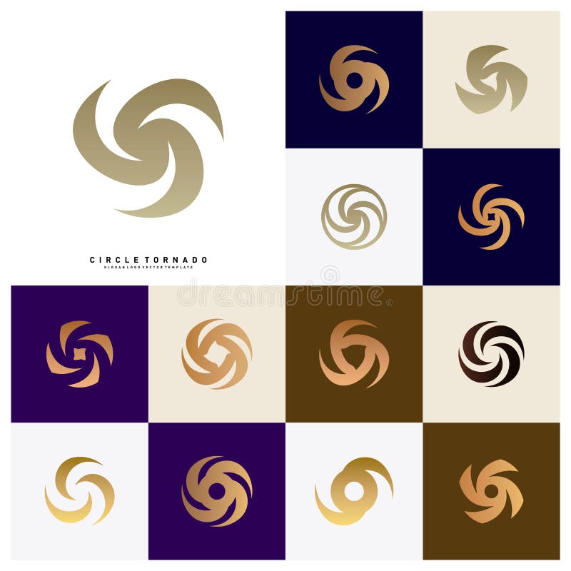 Set of Vortex Logo Design Concept Vector. Hurricane Icon Stock ...