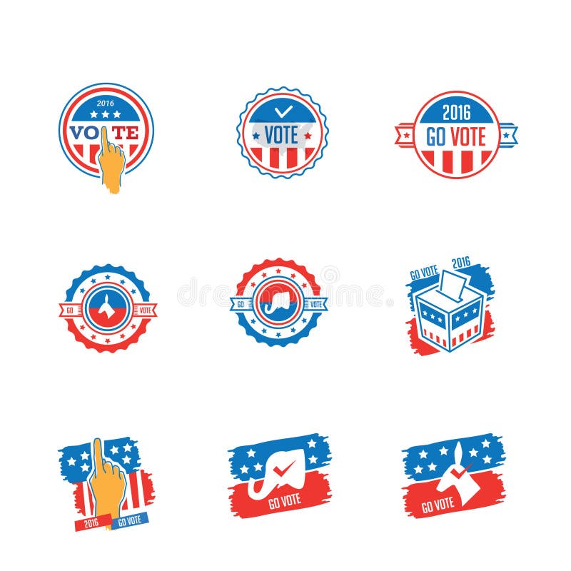 Set of Voting Badges. Vector Illustration Decorative Design Stock ...