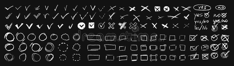 Set of Voting Elements. Yes or No Signs and Square, Rectangular or ...