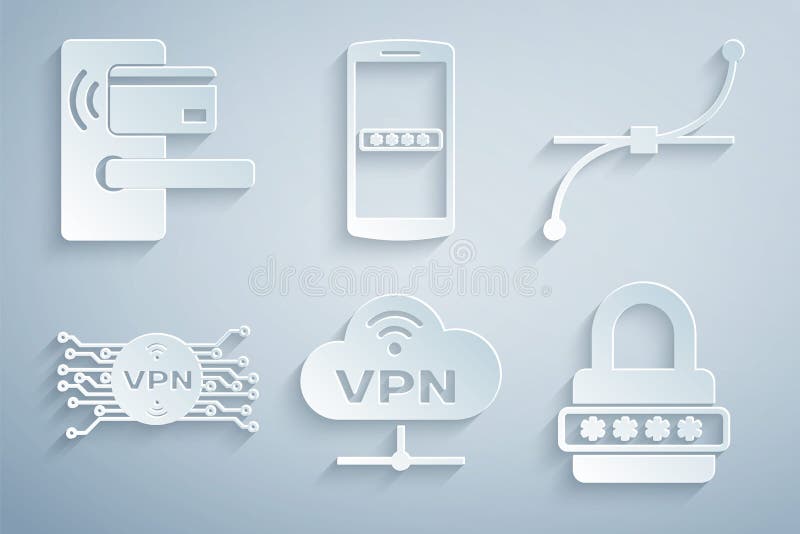 Set VPN Network Cloud Connection, Bezier Curve, with Microchip Circuit ... Set VPN Network Cloud Connection, Bezier Curve, with Microchip Circuit ...