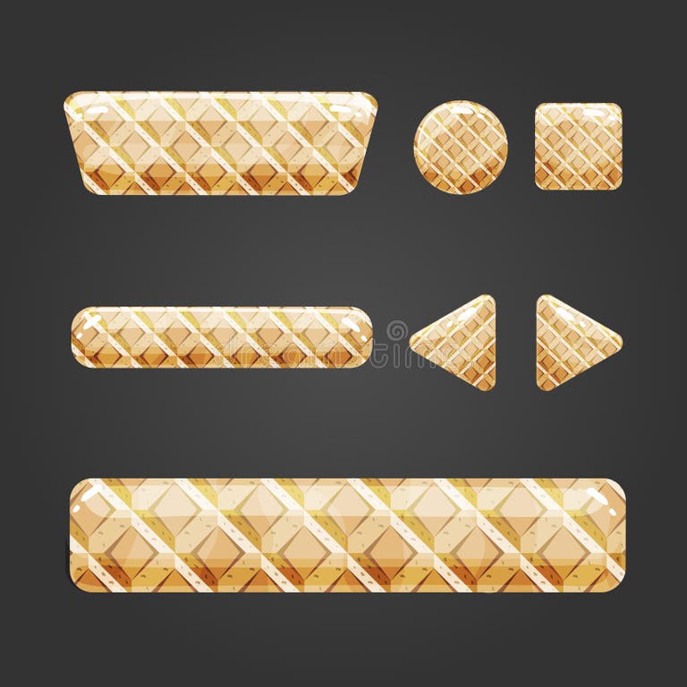Set of Waffle Button for Game Design Stock Vector - Illustration of ...
