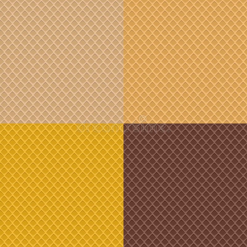 Set of Waffles Seamless or Repeating Textures in Colors. Chocolate ...