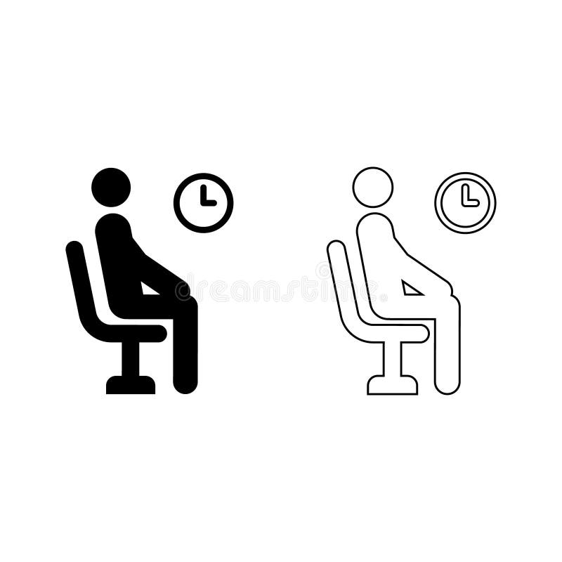 Wait Icon Set. Included Icons As Seat, Sit, Chair, Armchair, Bench and ...