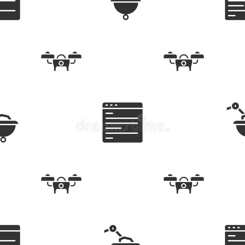 Set Waiter Robot, Computer Api Interface and Drone on Seamless Pattern ... Set Waiter Robot, Computer Api Interface and Drone on Seamless Pattern ...