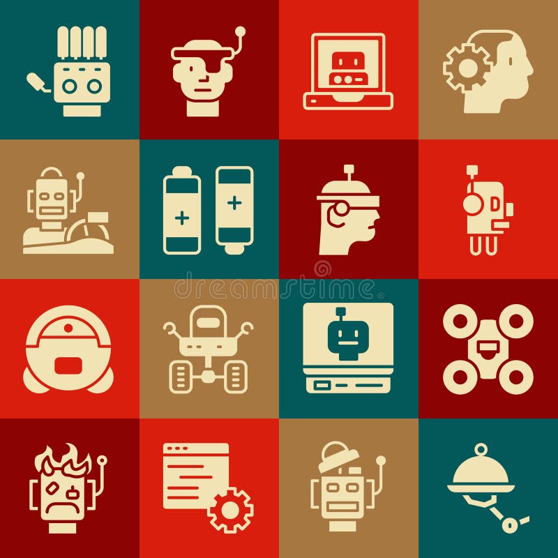 Set Waiter Robot, Drone, Robot, Creating, Battery, Humanoid Driving Car ... Set Waiter Robot, Drone, Robot, Creating, Battery, Humanoid Driving Car ...