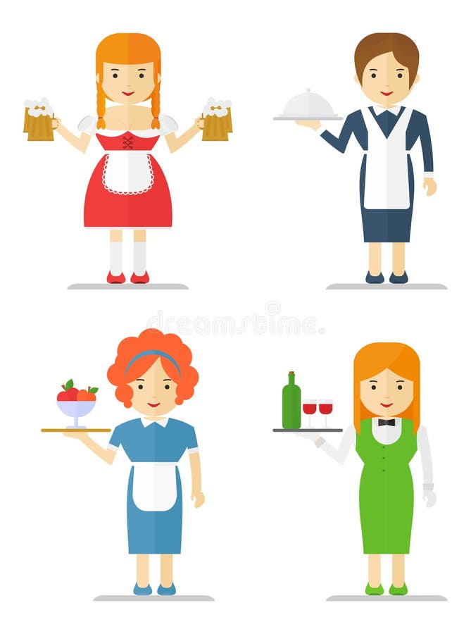 Waitresses Cartoon Stock Illustrations – 75 Waitresses Cartoon Stock ...