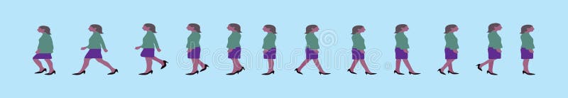 Set of Boy Walk Cycle Cartoon Icon Design Template with Various Models ...
