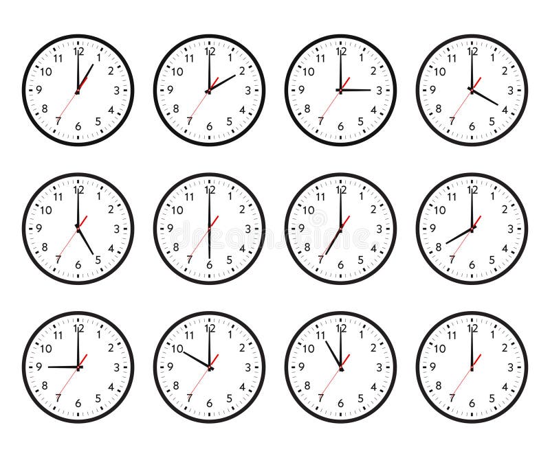 Set of Wall Clock Icons. Clock Logo Graphic Design Concept Stock Vector ...