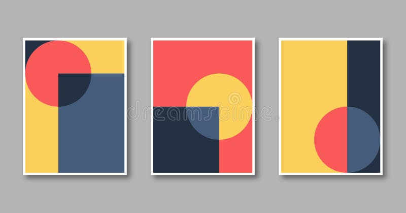 Set of Wall Decoration with Rectangles and Circle Shapes Stock Vector ...