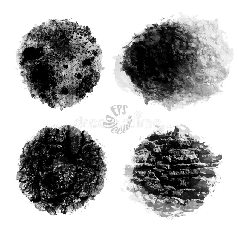 Set of Wall Pattern, Black Painted Stock Vector - Illustration of dark ...