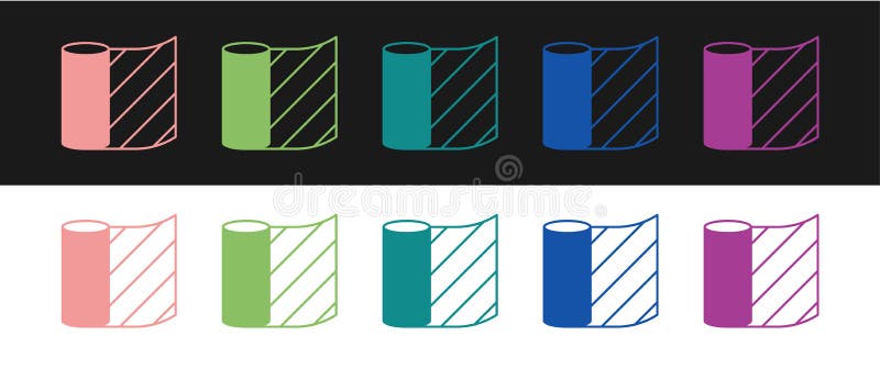 Set Wallpaper Icon Isolated on Black and White Background. Vector Stock ...