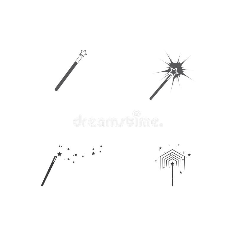 Wand Magic Stick Icon Vector Symbol Template Stock Vector ...