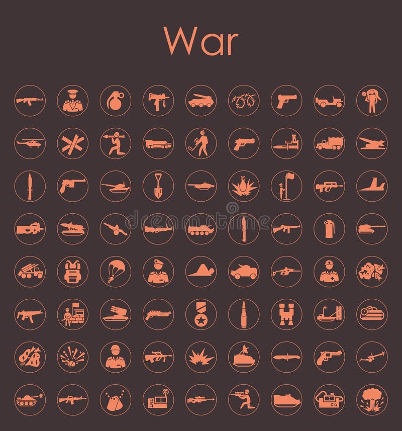 Set of war simple icons stock vector. Illustration of combat - 58348698