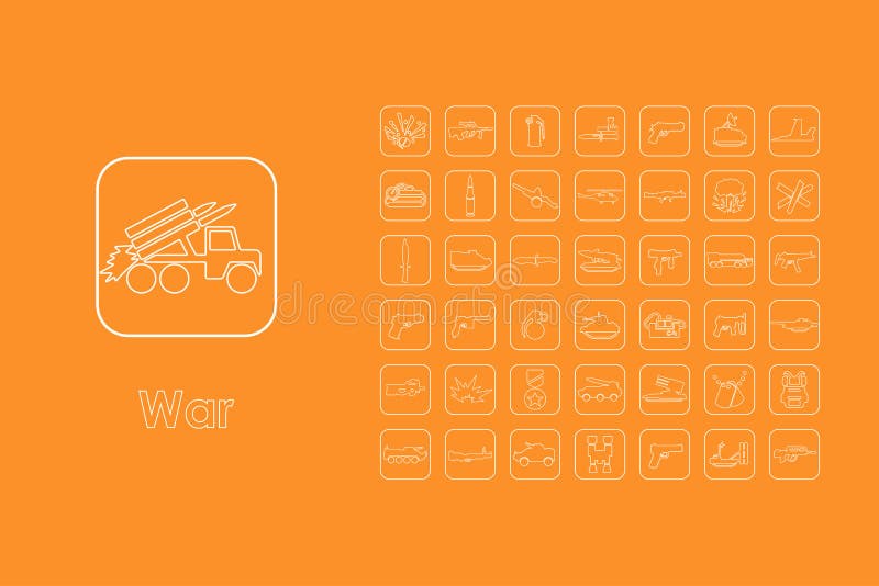 Set of war simple icons stock vector. Illustration of flat - 65850232