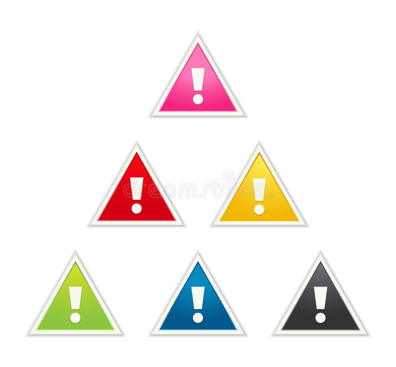 The set of warning icons stock vector. Illustration of black - 37100014