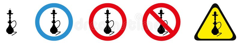 Set of Warning Signs Shisha Stock Vector - Illustration of lifestyle ...