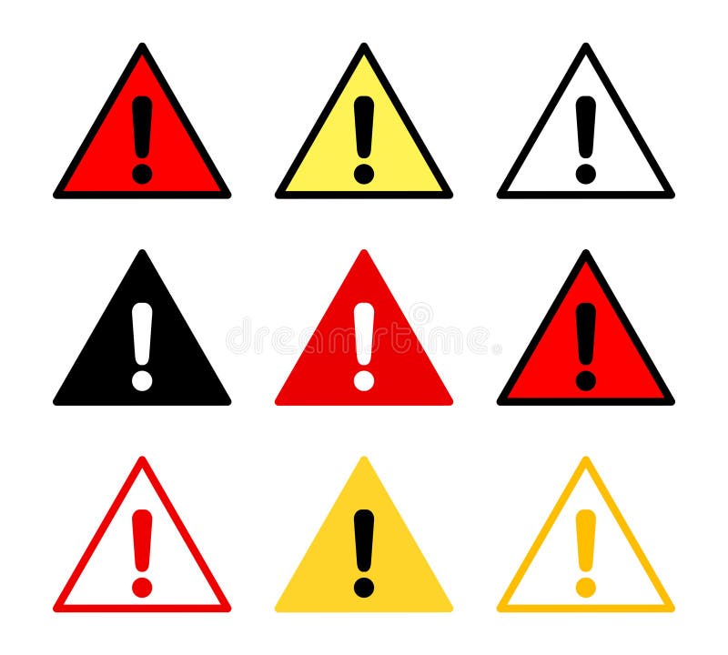Set of warning signs stock illustration. Illustration of triangle ...
