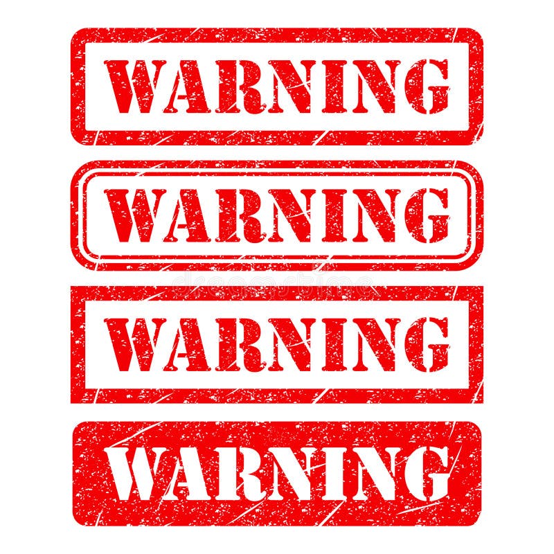 Set of Warning Stamp Symbol, Label Sticker Sign Button, Text Banner ...