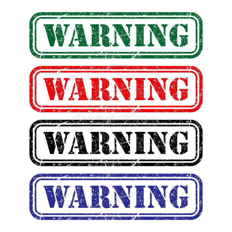 Set of Warning Stamp Symbol, Label Sticker Sign Button, Text Banner ...