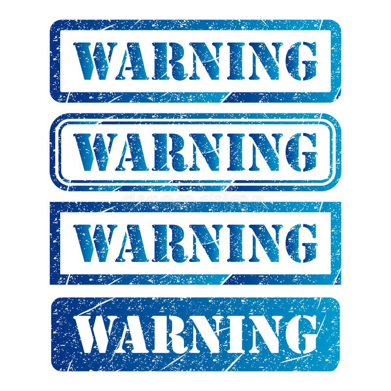 Set of Warning Stamp Symbol, Label Sticker Sign Button, Text Banner ...