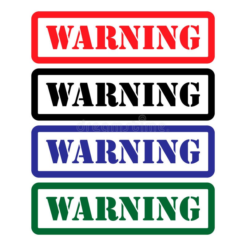 Set of Warning Stamp Symbol, Label Sticker Sign Button, Text Banner ...