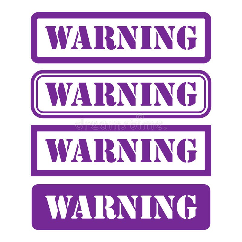 Set of Warning Stamp Symbol, Label Sticker Sign Button, Text Banner ...