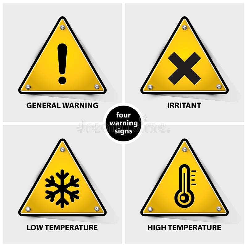 Set of warning symbols stock vector. Illustration of harmful - 141865736