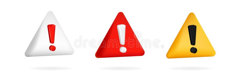 Set of Warning Triangle with Exclamation Mark. Symbol of Danger Stock ...