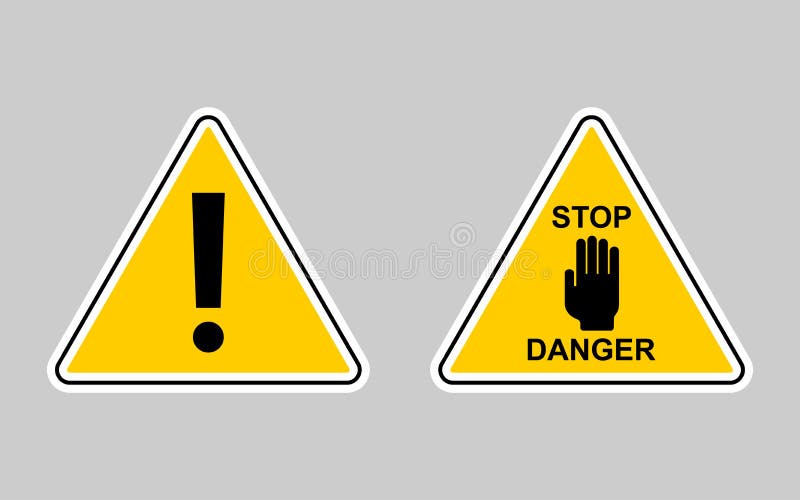 Set of Warning - Vector Icon. Warning Yellow Sign Stock Vector ...