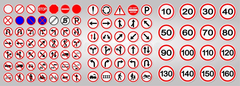 Set WarningTraffic Signs,Prohibition,Warning Red Circle Symbol Sign ... Set WarningTraffic Signs,Prohibition,Warning Red Circle Symbol Sign ...