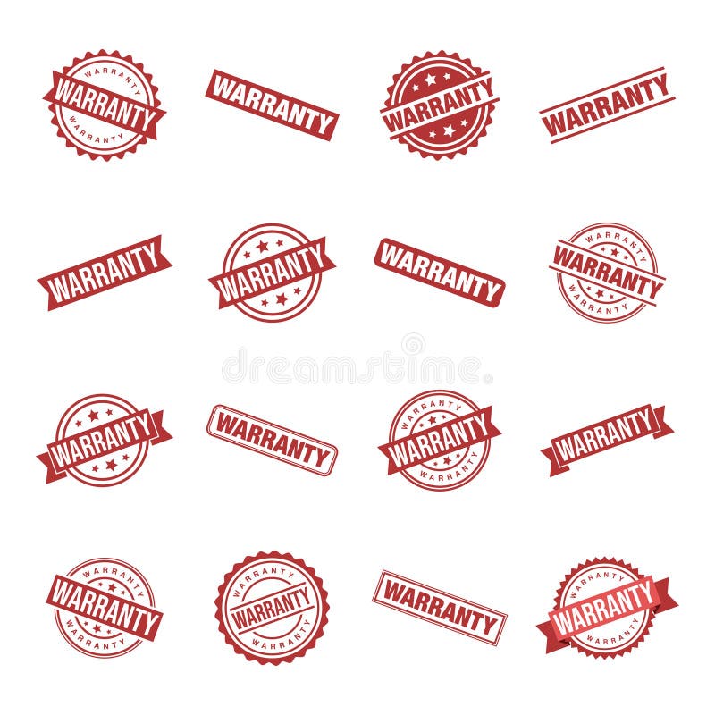 Set Warranty Letter Rubber Stamp Template Illustration Design Stock Vector - Illustration of ...